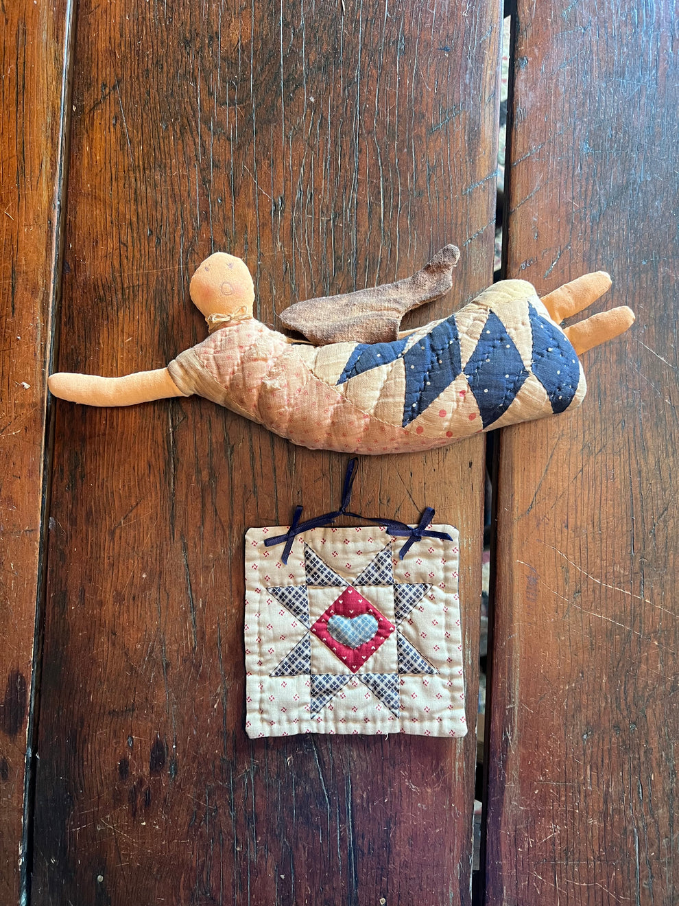 Patchwork Angel with Small Quilted Hanging – A Primitive Place