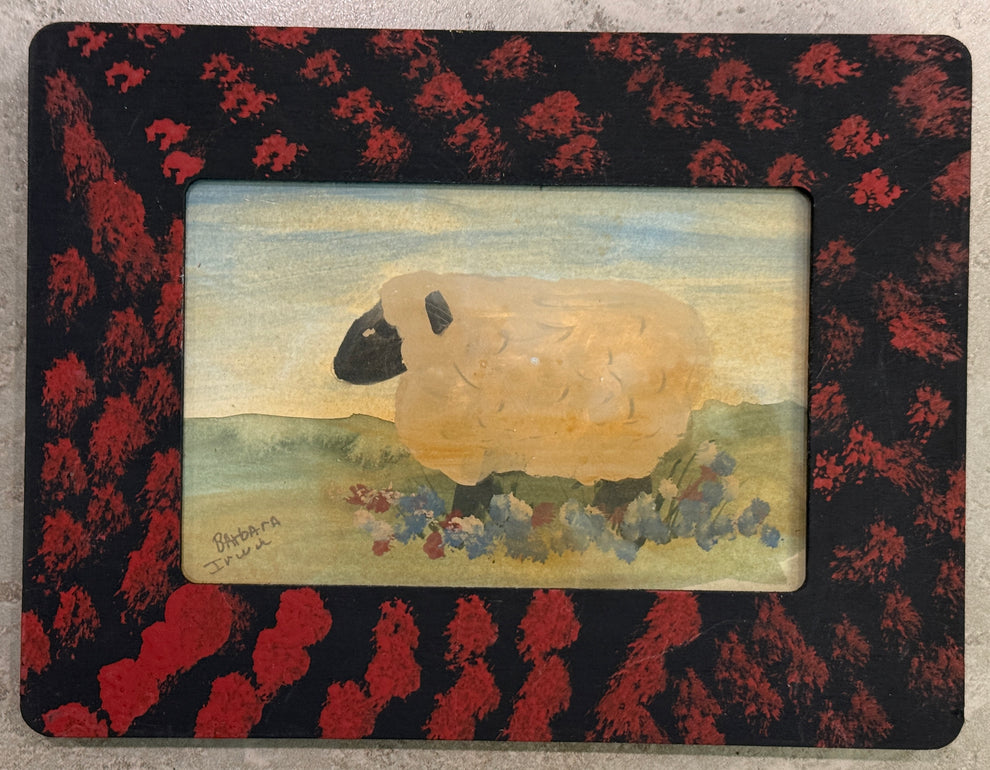 Barbara Irwin Folk Art Sheep Painting – A Primitive Place
